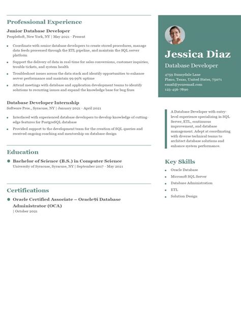 Database Developer Resume Examples And Templates For 2025