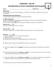 Lab6 Doc CSIS2260 Lab 6 Introduction To Linux Commands And
