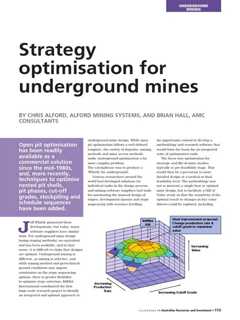 Strategy Optimisation For Underground Mines Pdf Mathematical