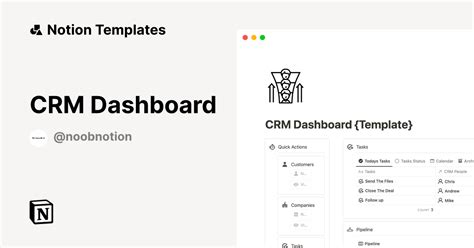 Crm Dashboard Template By The Notion Noob Notion Marketplace