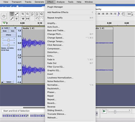 Crossfade Not Listed In Effects Menu MacOS Audacity Forum