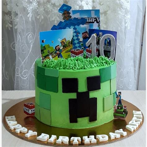 خرید و قیمت کیک تولد پسرانه ماینکرافت پس کرایه از غرفه کیک و شیرینی کارون