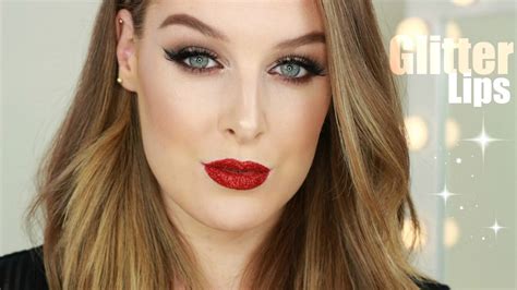 Red Glitter Lips Makeup Tutorial Youtube