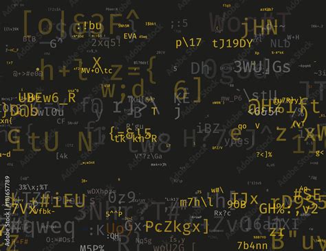 Modern Vector Illustration With Array Of Symbols Abstract Ascii Glitch