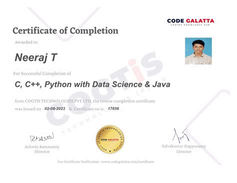 Certification Professionaldevelopment Neeraj T