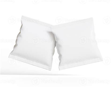 Blank Plastic Snack Bag Mockup White Potato Chips Container 3d