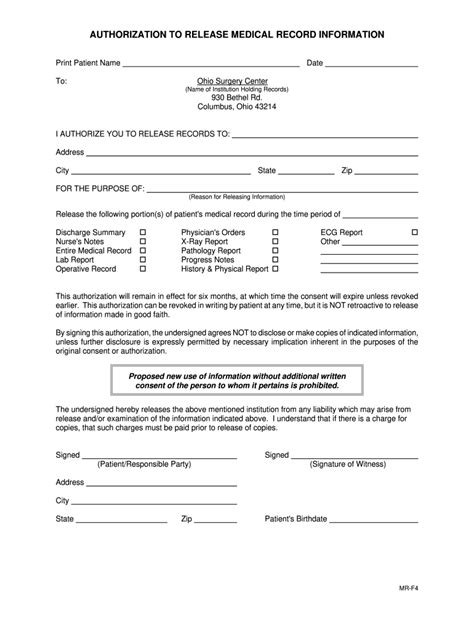 AUTHORIZATION TO RELEASE MEDICAL RECORD INFORMATION Fill And Sign