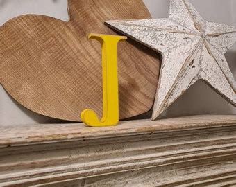 Wooden Letter J Etsy