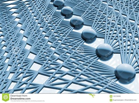 Artificial Neural Network Hidden Layer 3d Stock Illustration