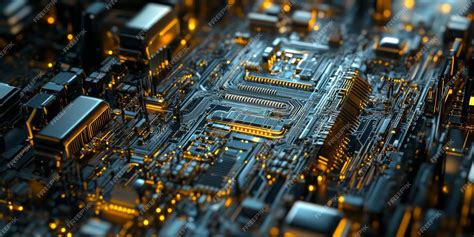 Futuristic Quantum Computer Processor With Intricate Circuitry And Cooling Systems Premium Ai