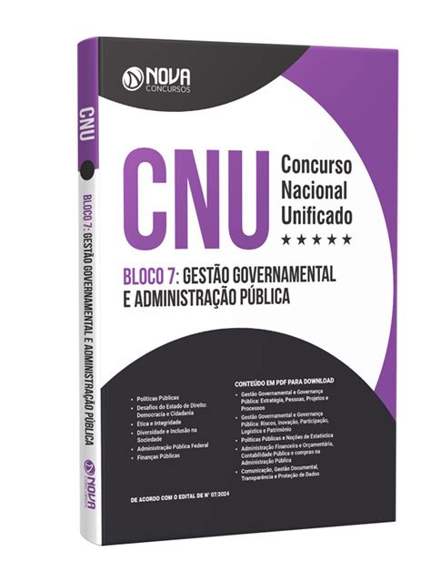 Apostila CNU 2024 Bloco 7 Gestão Governamental e Administração Pública