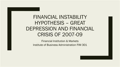 SOLUTION Financial Instability Hypothesis PowerPoint Studypool