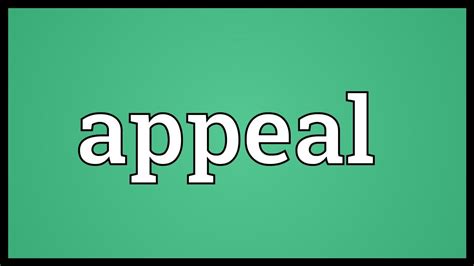 Appeal Meaning Youtube