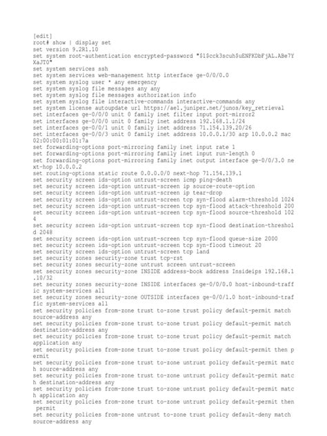 Set Commands Juniper Pdf Firewall Computing Computer Architecture