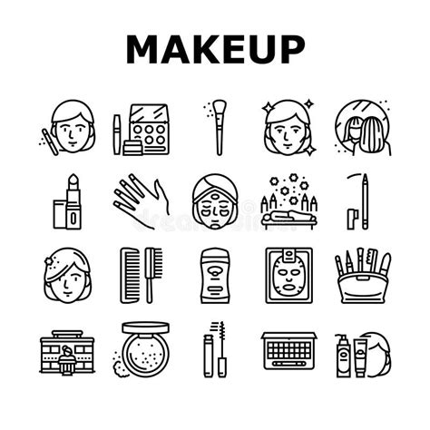Makeup Cosmetology Procedure Icons Set Vector Stock Vector