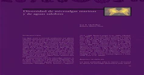 Diversidad De Microalgas Marinas Y De Aguas Salobres Pdf [pdf