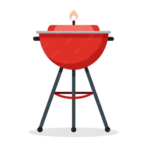 Premium Vector Bbq Grill Flat Vector Illustration On White Background