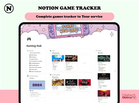 Notion Game Tracker Notion Game Hub Etsy UK