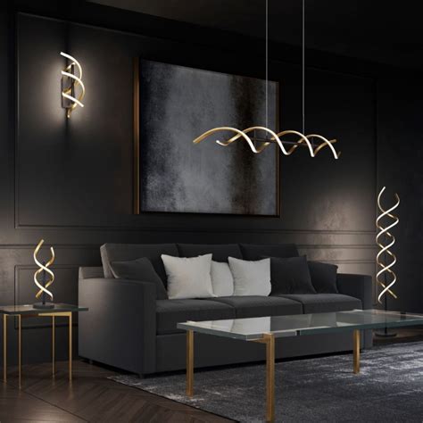 Lampadaire Sequence 4000lm Noir Et Or