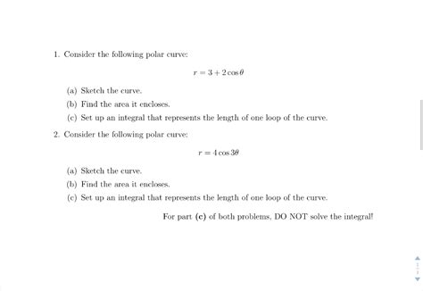 Solved Consider The Following Polar Curve R Cos E Chegg Com