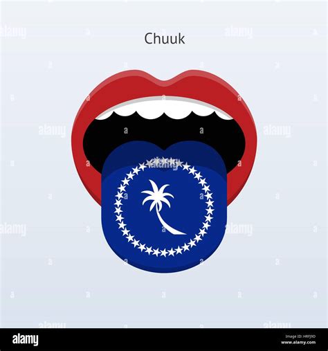 Chuuk Language Abstract Human Tongue Vector Illustration Stock Vector