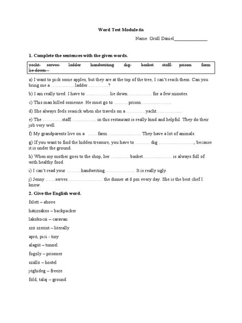 Word Test Module 6a Pdf