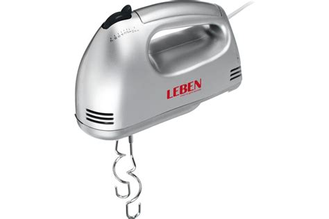 Кухонный миксер LEBEN 100 Вт, 7 скоростей, 4 насадки, металлическая ...