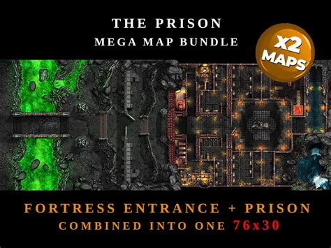 The Prison Bundle Battlemap Dnd Battle Map Dandd Battle Map Dungeons And Dragons 5e Roll20