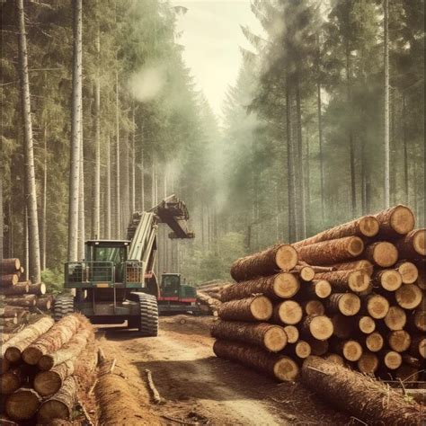 Premium Ai Image Log Spruce Trunks Pile Sawn Trees From The Forest