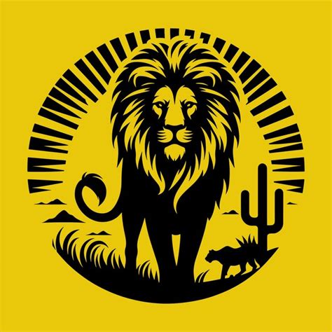 사자의 실루 터 디자인 프리미엄 벡터