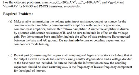 Solved For The Exercise Problems Assume Chegg