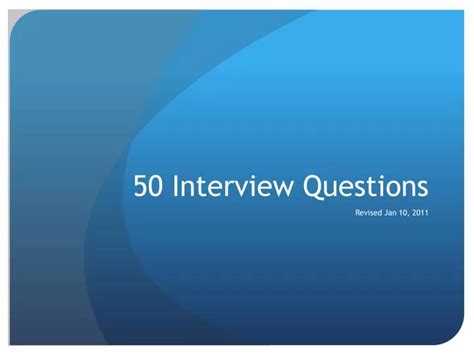 PPT Interview Questions PowerPoint Presentation Free Download ID