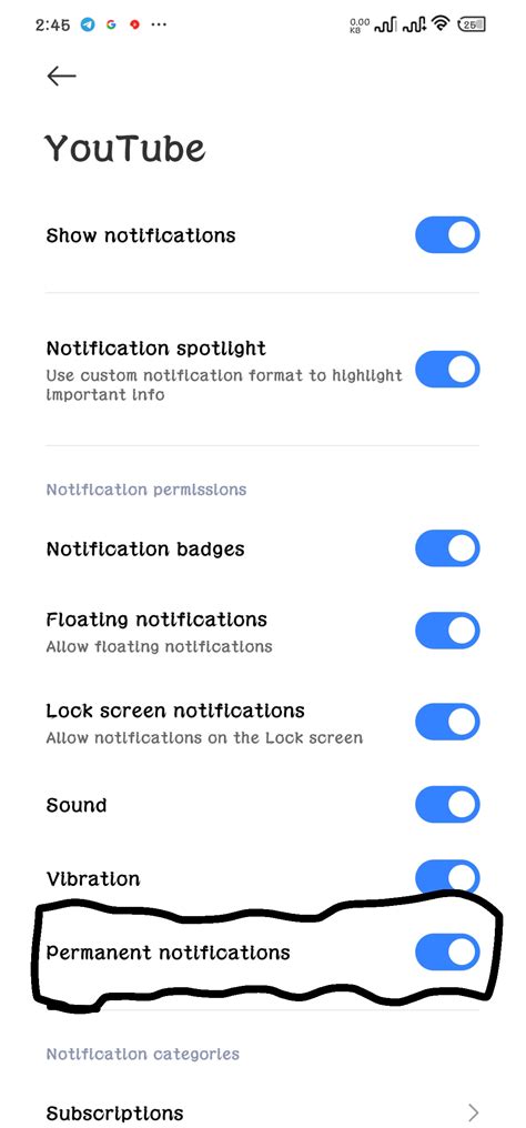 Permanent Notification Rmiui