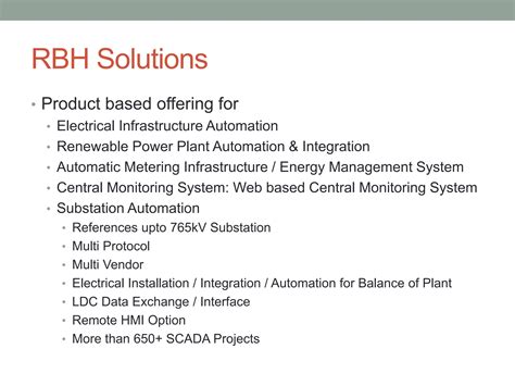 Substation Automation Scada And Gateway Solutions By Brh Pptx