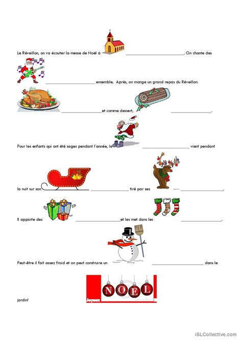 Vocabulaire De Noël Pratique Du Voca Français Fle Fiches Pedagogiques Pdf And Doc