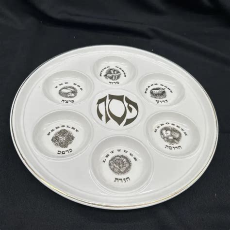 Vintage Jewish Hebrew Passover Pesach Seder Plate Judaica Judaism 115