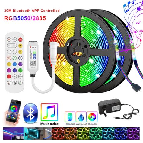 Fita LED Bluetooth Controle Remoto LED RGB Controle APP Metros DY Paraiso Dos