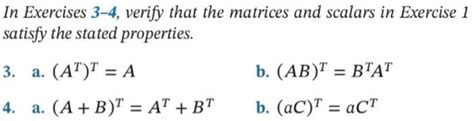 In Exercises 3 4 Verify That The Matrices And