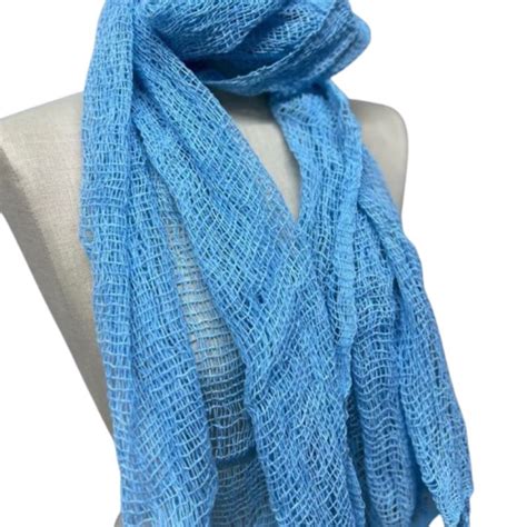 Woven Summer Scarf Bright Blue No11