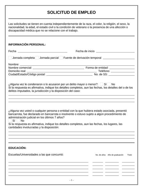 Employment Application Solicitud De Empleo Fill And Sign Printable
