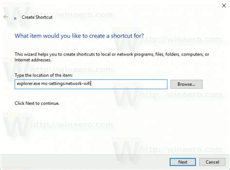 Create Wi Fi Settings Shortcut In Windows 10