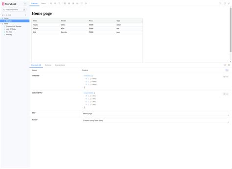 using storybook js with react and ag grid