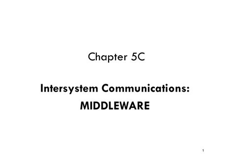 Chapter 5c Middleware Xxx Chapter 5c Intersystem Communications