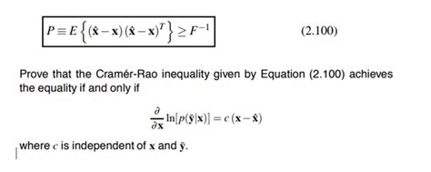 Solved PE X X X X T F Prove That The Cramer Rao Chegg Com