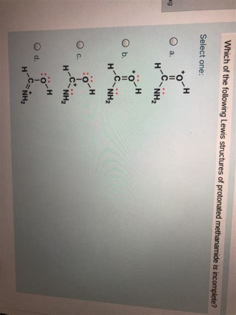 Solved Which Of The Following Lewis Structures Of Protonated