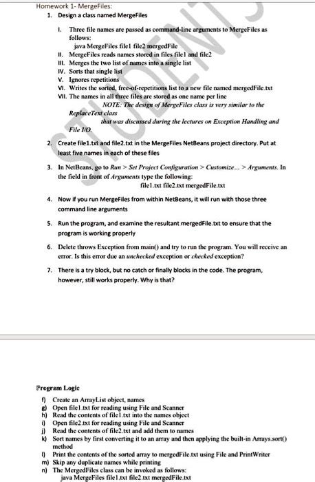 Solved Homework 1 Mergefiles 1 Design A Class Named Mergefiles Three File Names Are Passed