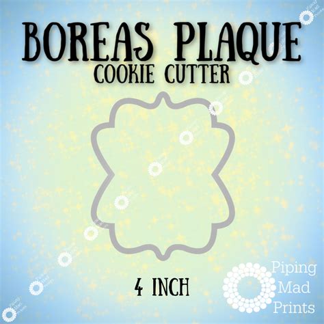 Boreas Plaque 3d Printed Cookie Cutter 4 Inch Piping Mad Prints