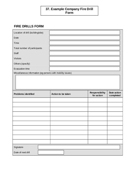 Fire Drill Template Doc Template Pdffiller