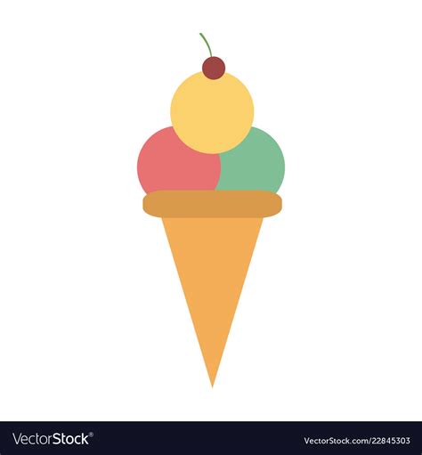 Ice Cream Cone With Three Scoops Royalty Free Vector Image