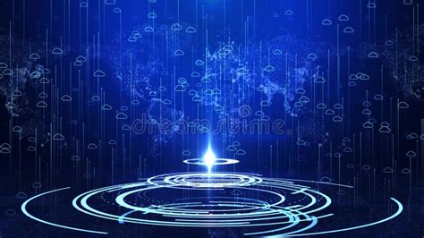 4k Hud Digital Cloud Computing Cyber Security Data Network Protection Analysis Stock Footage